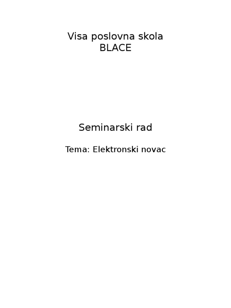 Elektronski Novac | PDF
