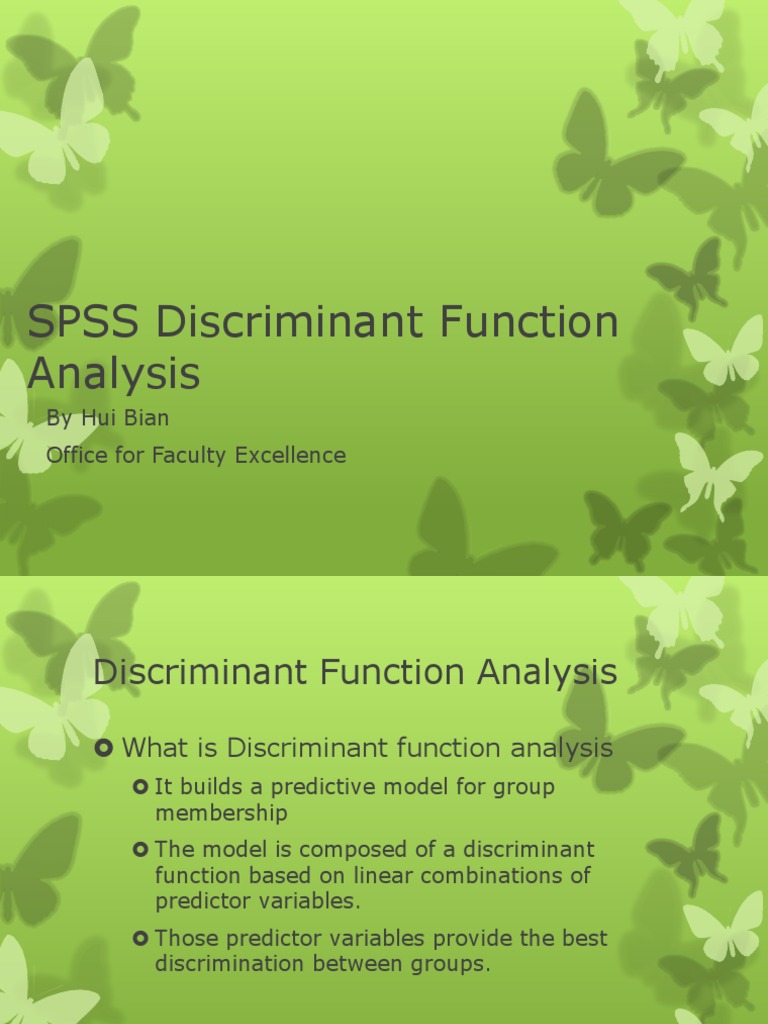 SPSS Discriminant Function Analysis PDF | PDF | Correlation And Dependence | Factor Analysis