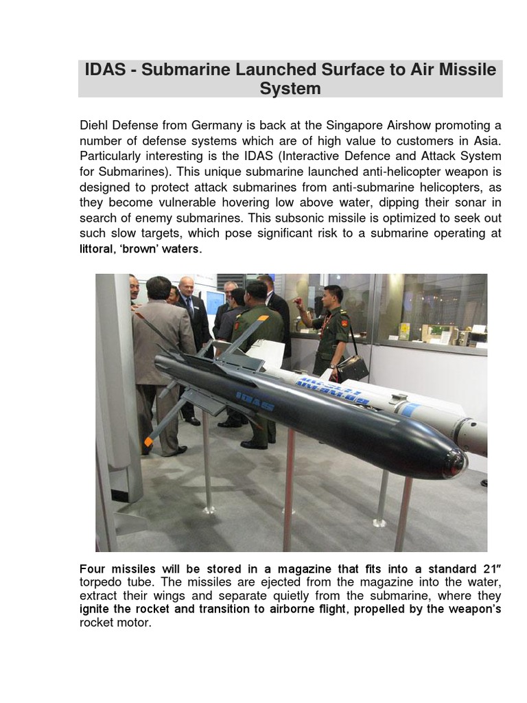 IDAS - Submarine Launched Surface To Air Missile System | PDF ...