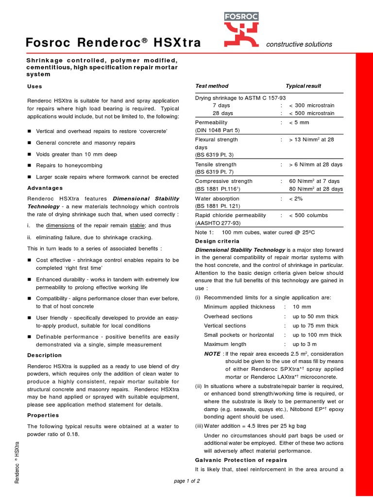 Renderoc HSXtra | Corrosion | Concrete