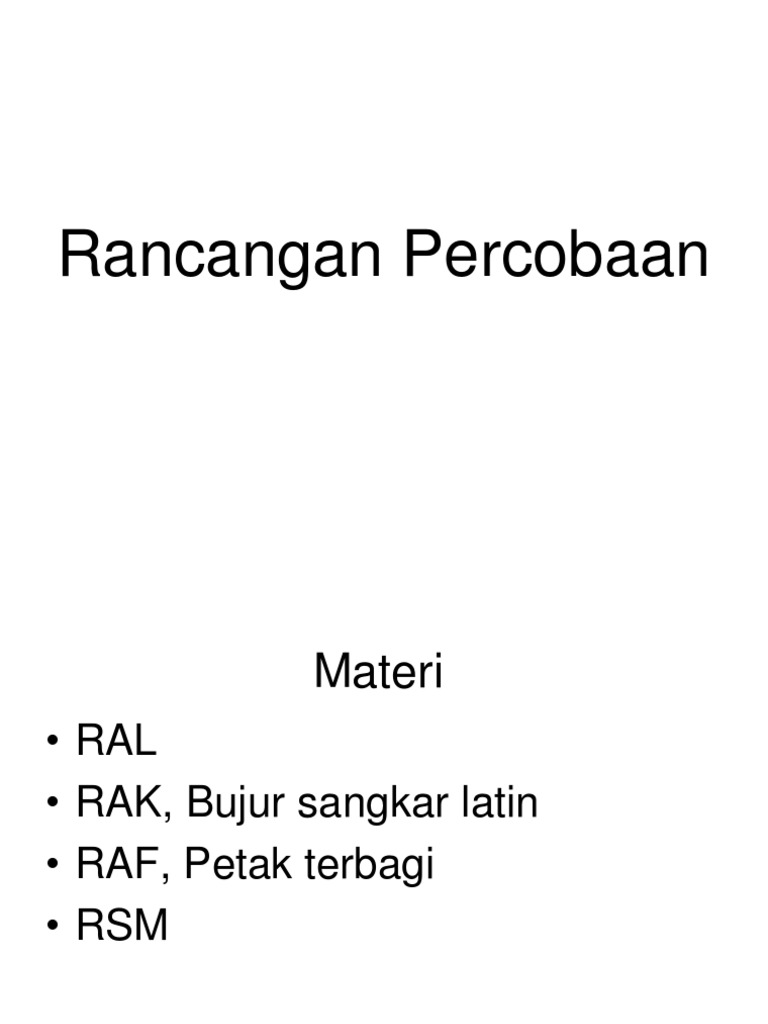 Rancangan Percobaan Ilmiah | PDF | Metode & Bahan Ajar | Kesehatan Holistik