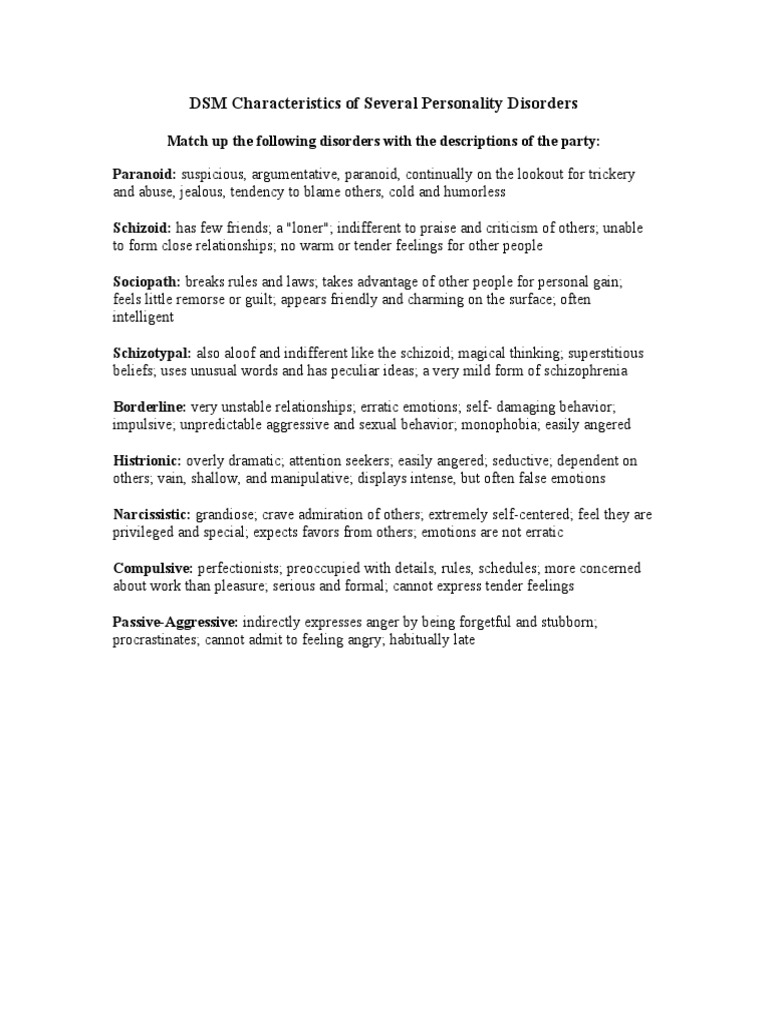Personality Disorders - Party | PDF | Personality Disorder | Anger