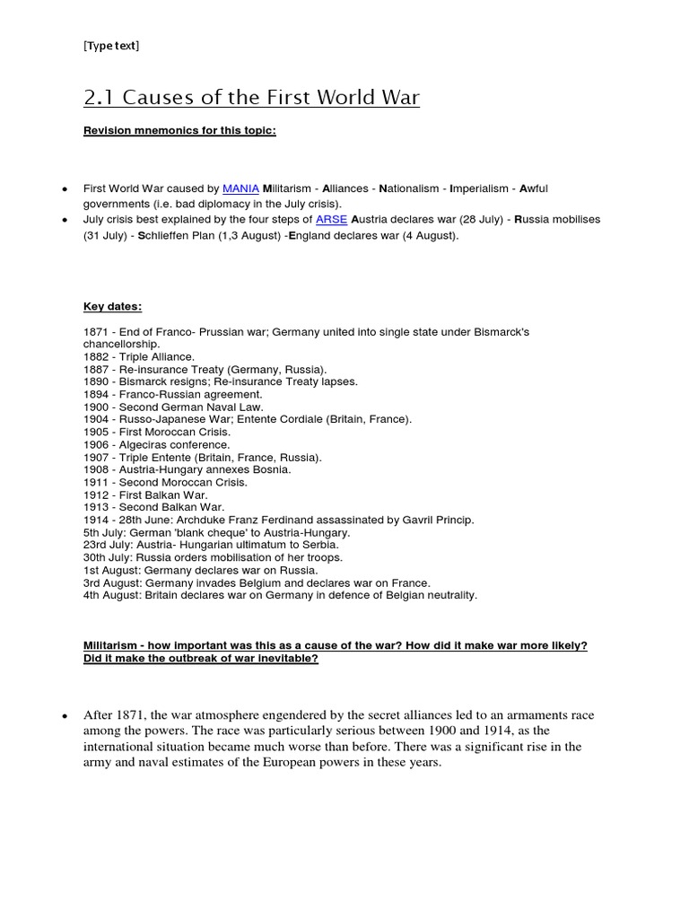 IB History Paper 3, WWI | PDF | Treaty Of Versailles | Allies Of World ...