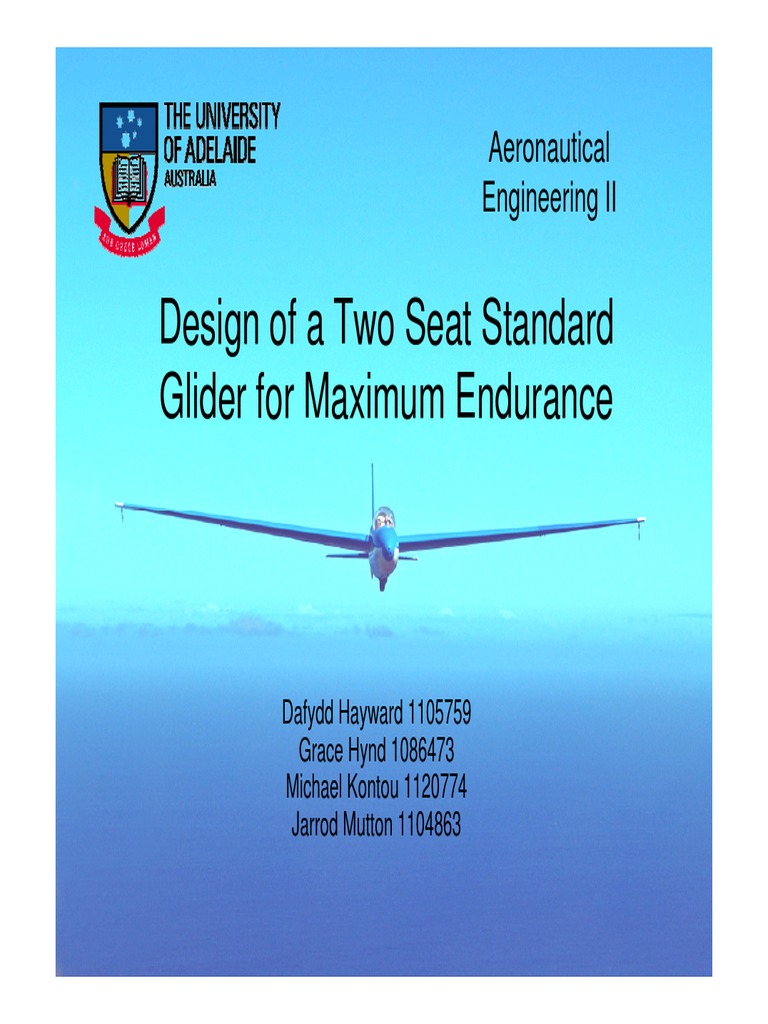 Two-Seat Glider Design for Endurance | PDF | Empennage | Takeoff