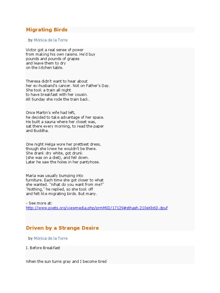 Mónica de la Torre Poems Collection | PDF | Nature