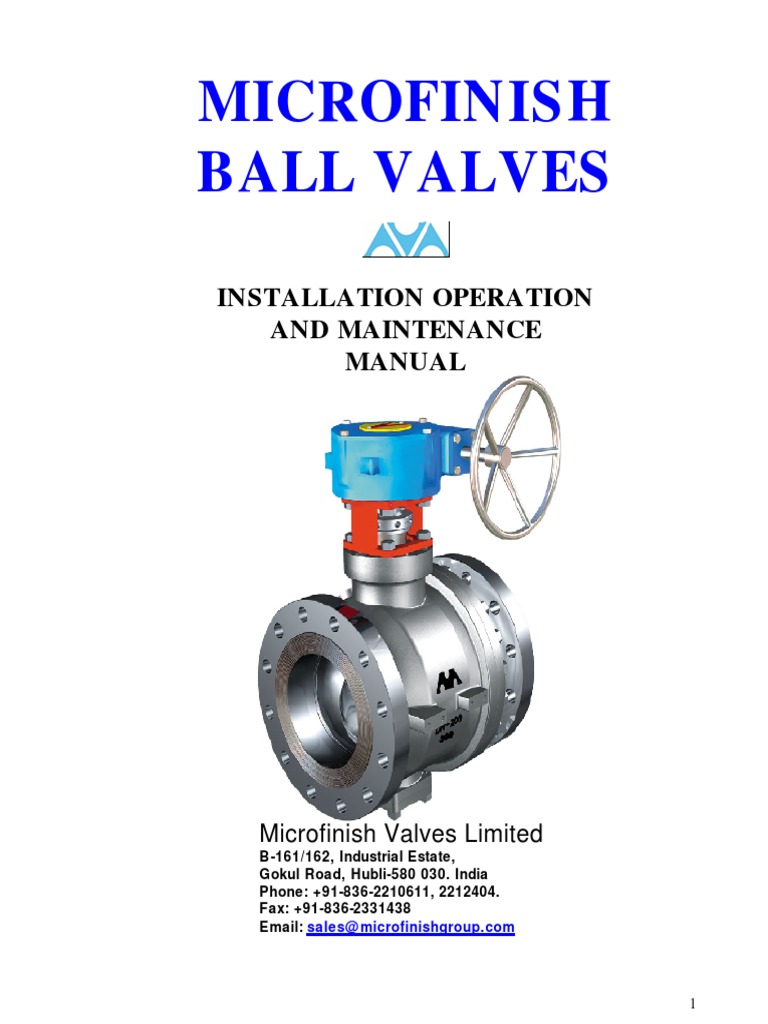 Microfinish Valve Maintenance Manual.pdf | Valve | Pipe (Fluid Conveyance)