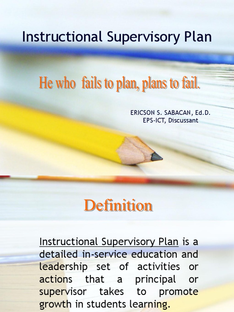 Instructional Supervisory Plan - Ericson Sabacan | PDF | Differentiated ...