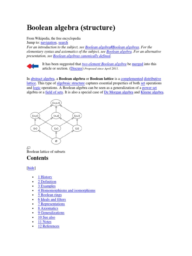 Boolean Algebra (Structure) | PDF | Boolean Algebra | Teaching Mathematics
