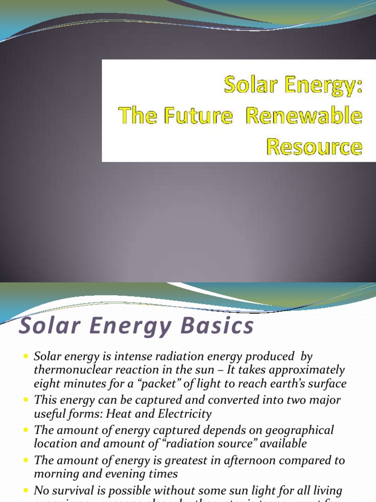 Solar Energy Fundamentals | PDF | Solar Power | Solar Energy