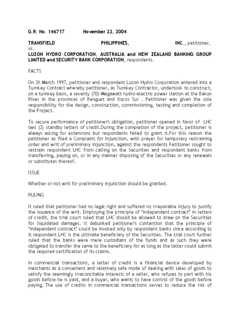 NIL Case Digest 2 | Letter Of Credit | Credit (Finance)