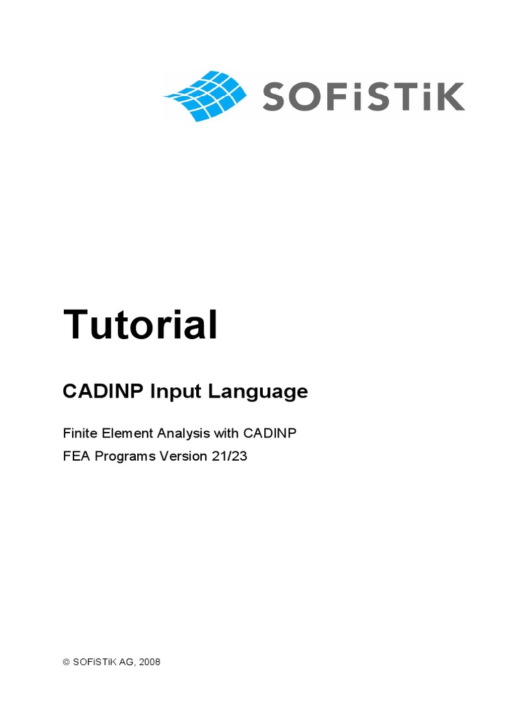 Tutorial: CADINP Input Language | PDF | Input/Output | Databases