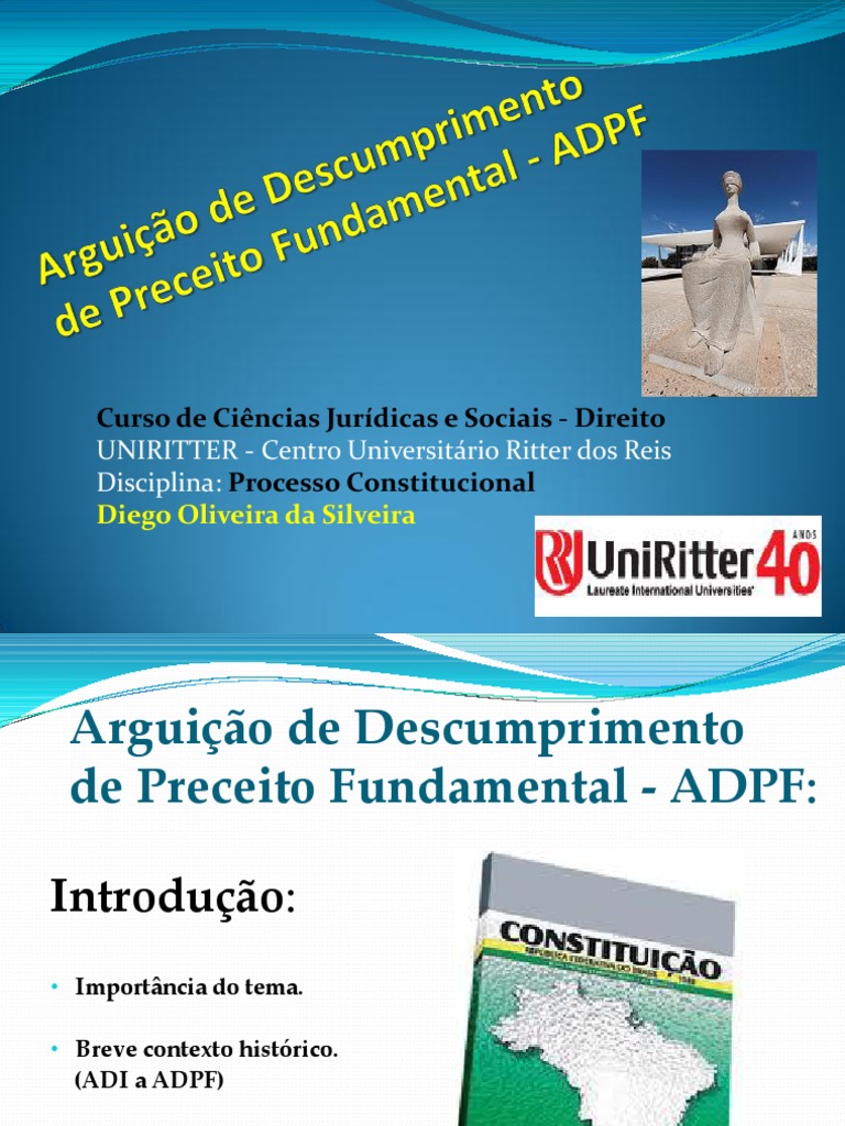 Aula Sobre ADPF (Diego Silveira) | PDF | Julgamentos | Constituição