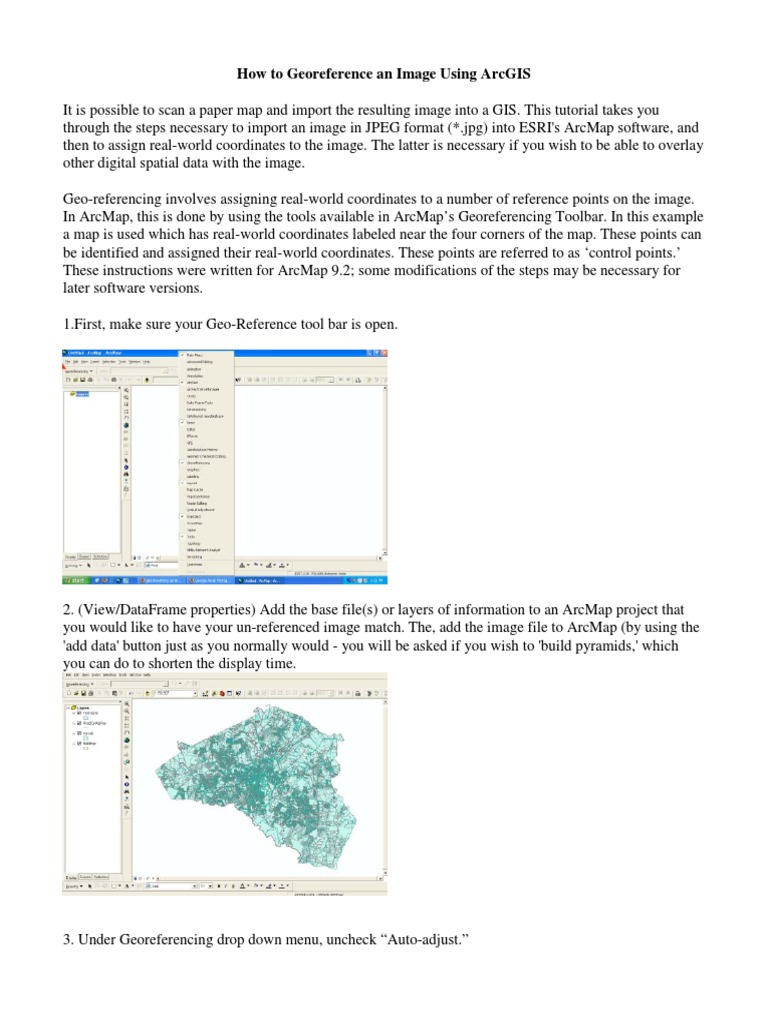 Georeference An Image Using ArcMap | PDF