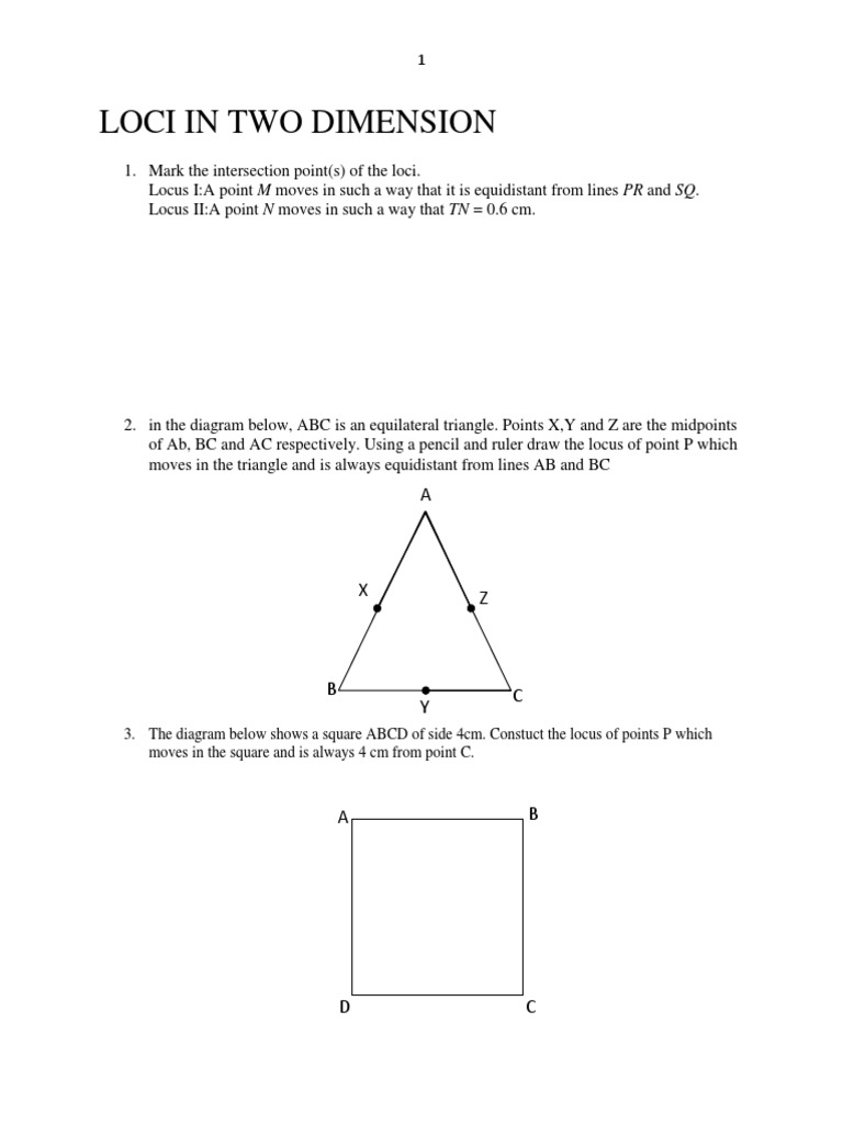 Loci in Two Dimension | Triangle | Polytopes