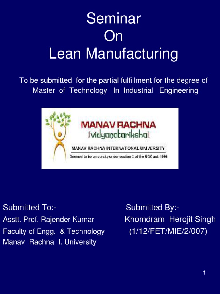 Lean Manufacturing | PDF | Lean Manufacturing | Accountability