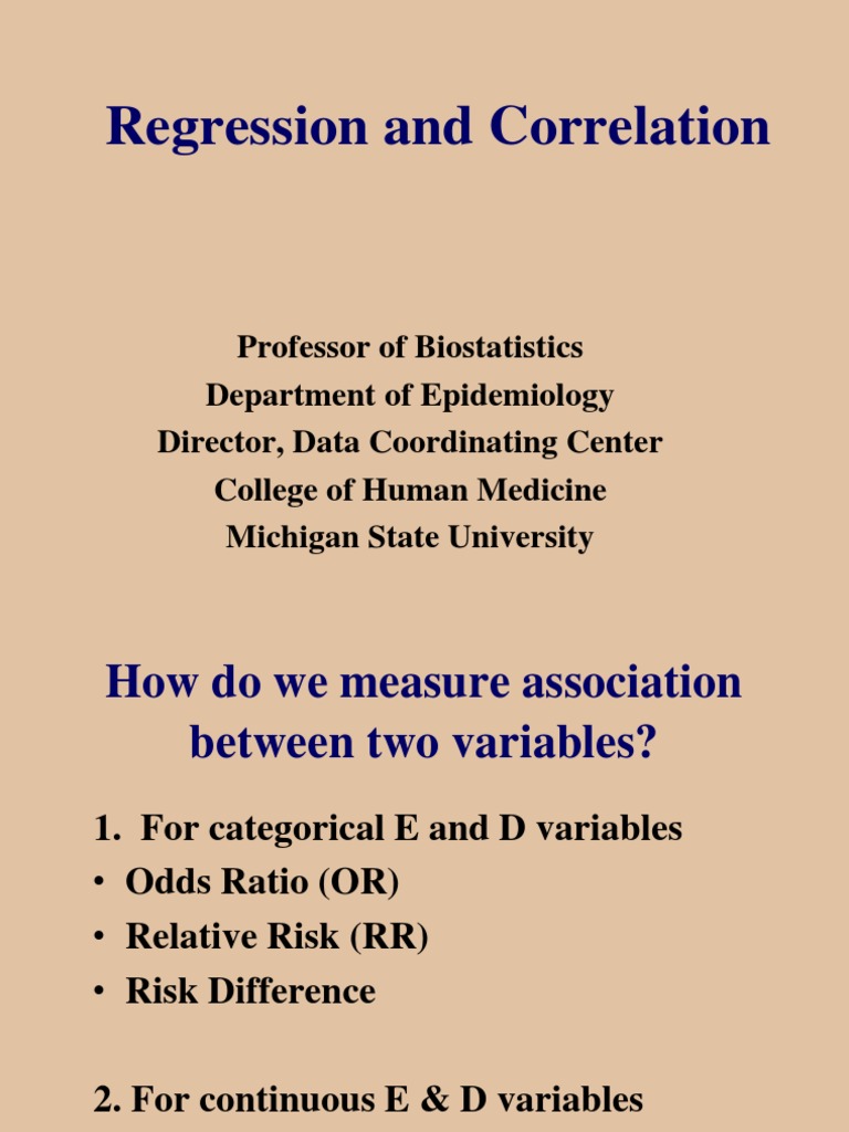 Correlation and Regression | PDF | Correlation And Dependence | Linear Regression
