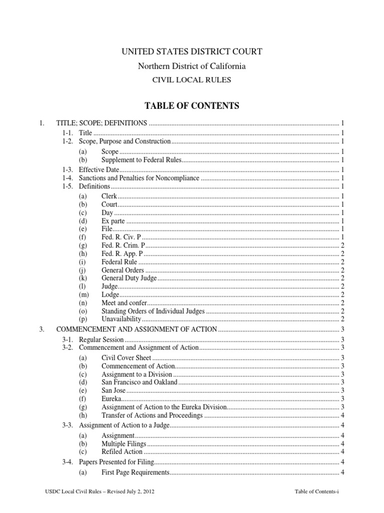 Local Rules-Civil-Effective 7.2.2012 PDF | PDF | Motion To Compel ...