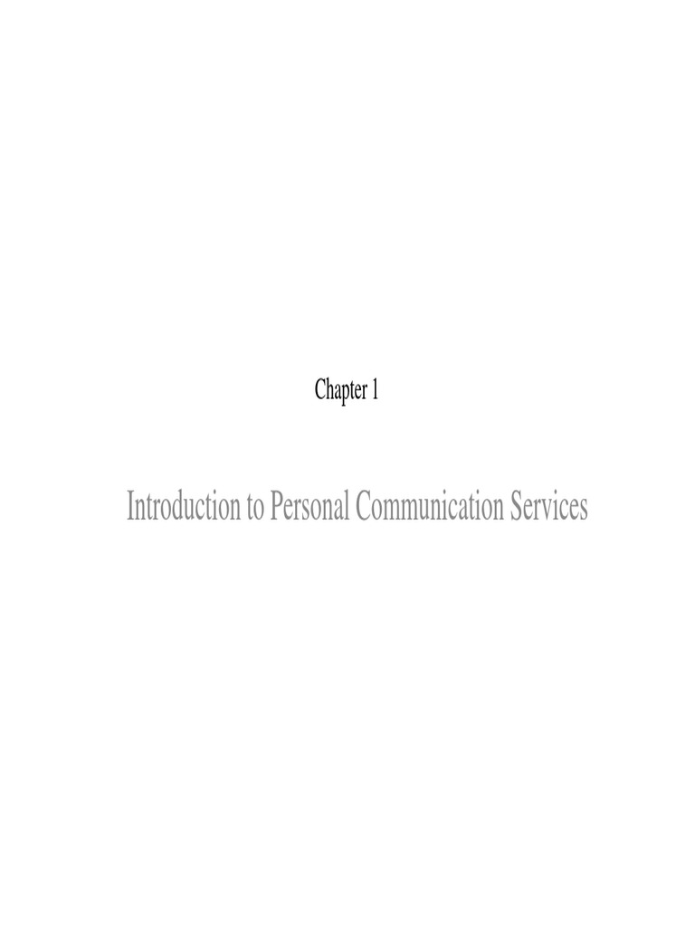 Personal Communication Services - PDF Reasearch Paper | PDF | Cellular ...