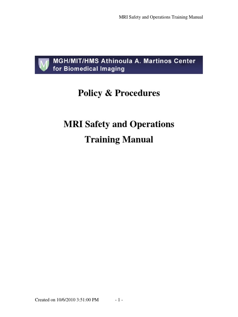 MRI Training Manual PDF | PDF | Radio Frequency | Magnetic Resonance ...