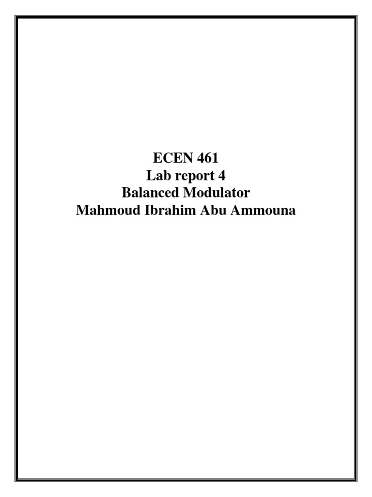 ECEN 461 Lab 4 by DMC | PDF | Modulation | Electrical Circuits