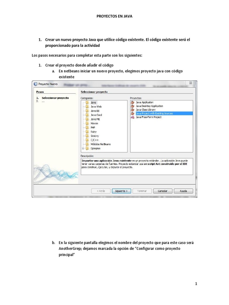 Proyectos en Netbeans | PDF | Java (lenguaje de programación) | Frijoles Netos