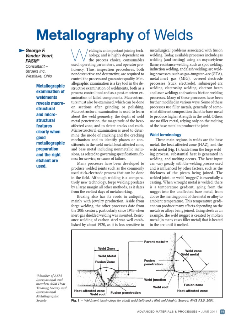 Metallography of Welds - ASM International PDF | Download Free PDF ...