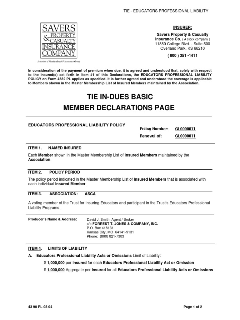 Asca Liability Insurance | PDF | Insurance | Financial Risk