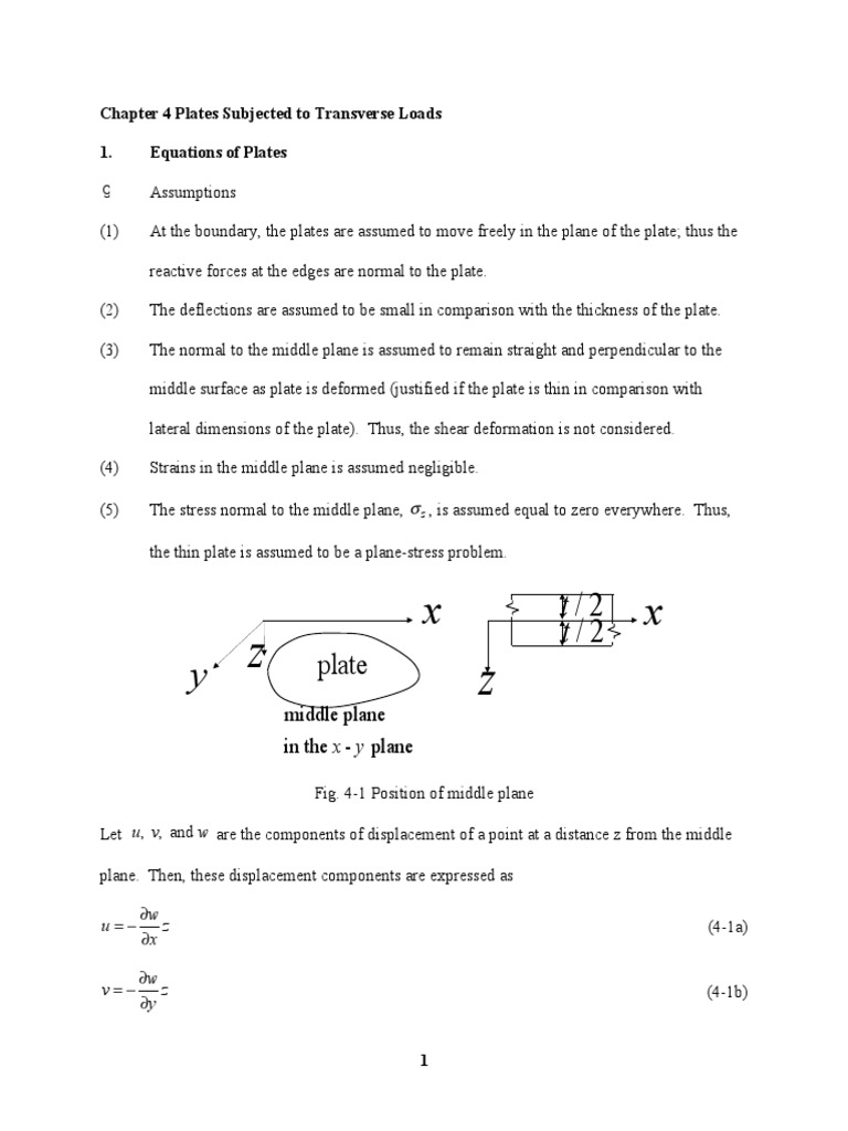 Understanding Transverse Loads on Plates | PDF | Sine | Bending