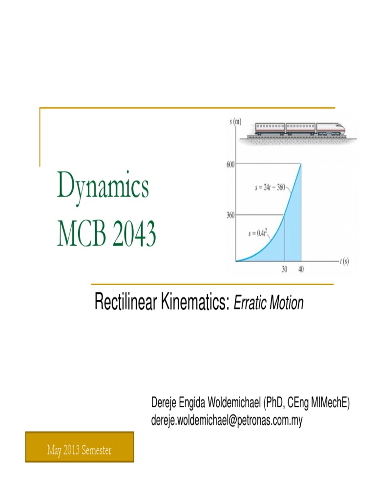 Rectilinear Kinematics Erratic Motion PDF | PDF | Velocity | Kinematics