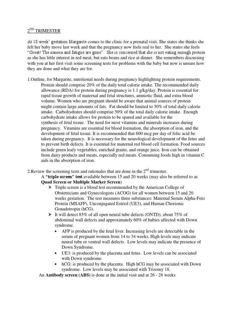 Quad Screen or Multiple Marker Screen) | PDF | Pregnancy | Fetus