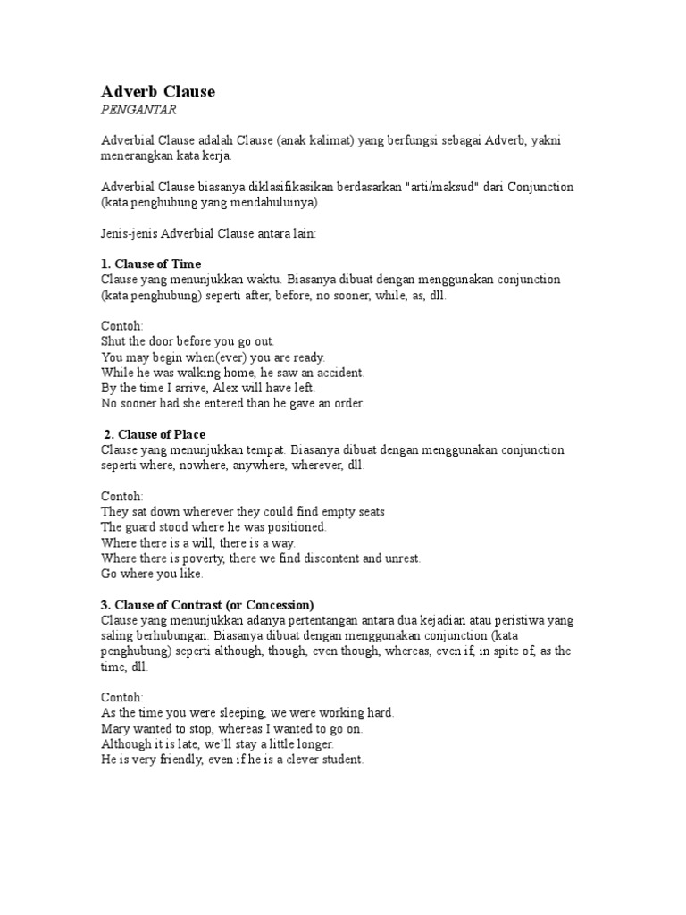 Adverb Clause | PDF | Adverb | Syntax