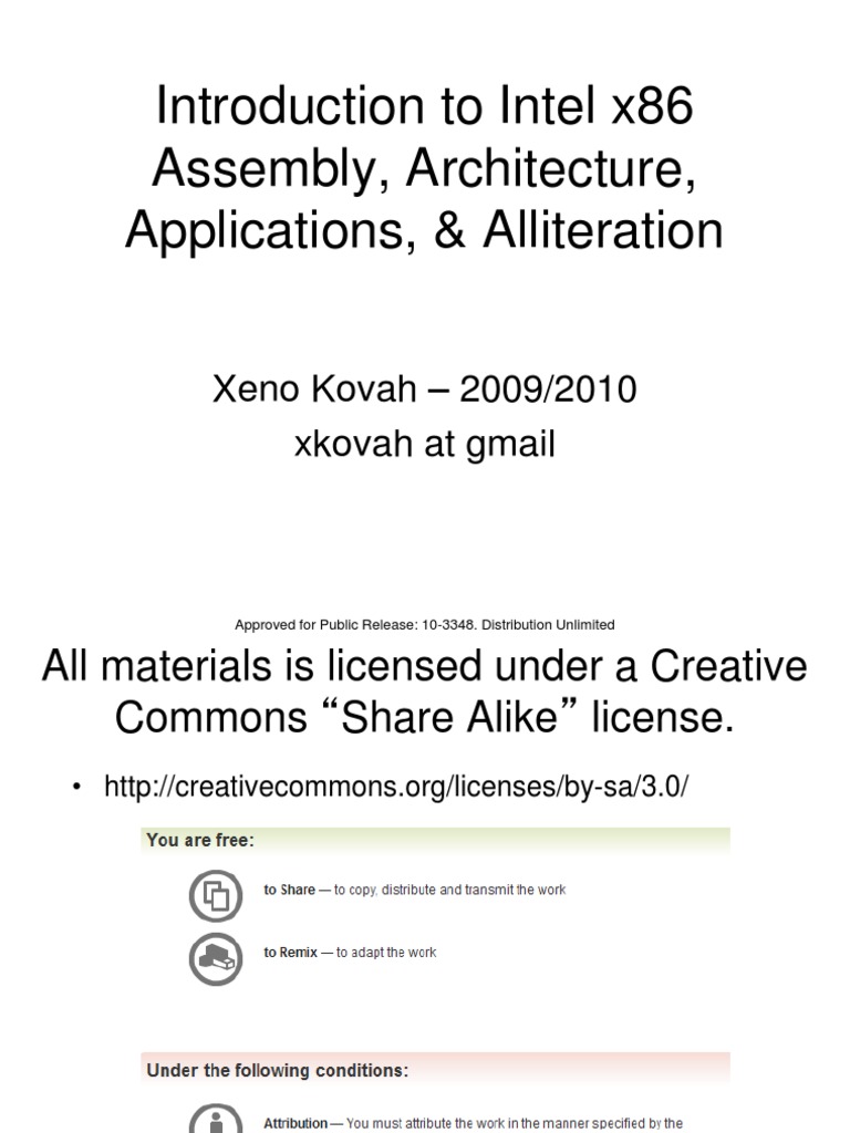 Introduction To Intel x86 Assembly, Architecture, Applications ...