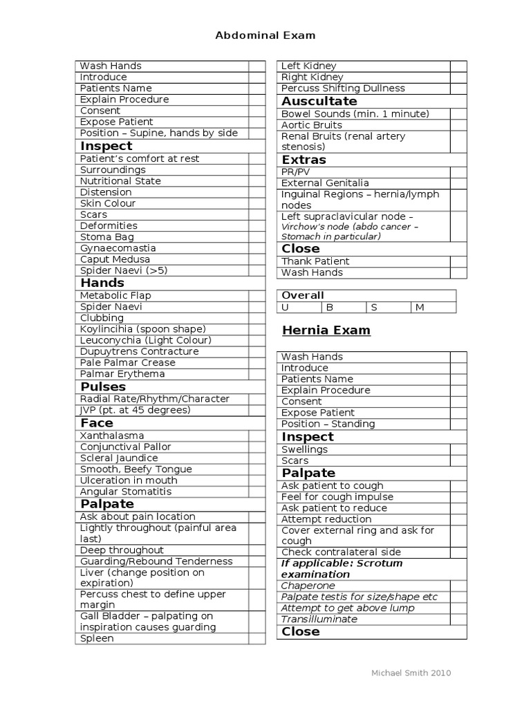 Abdominal Examination OSCE Guide | PDF | Digestive Diseases | Medicine