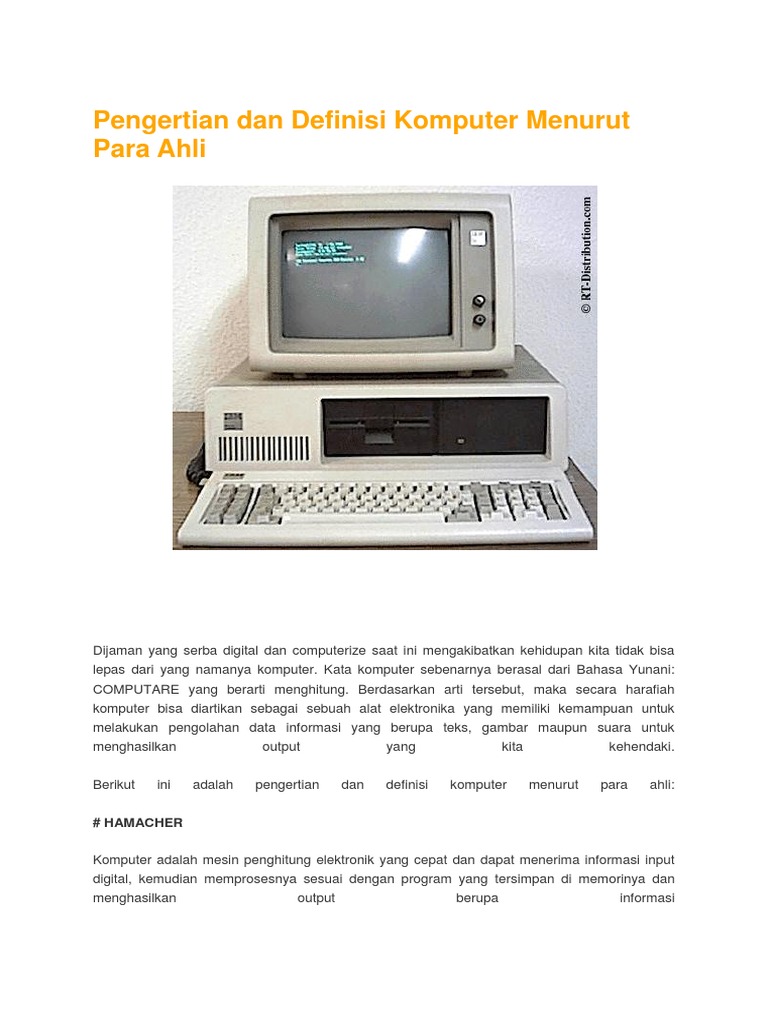 Pengertian Dan Definisi Komputer Menurut para Ahli | PDF