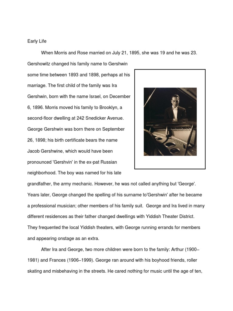 Music Class Report George Gershwin | PDF | Musical Theatre | Performing ...