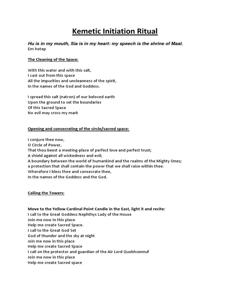 Temple Initiation Ritual | PDF | Isis | Middle Eastern Mythology