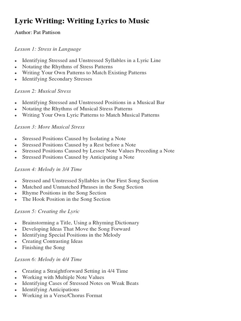 Berklee Songwriting Download Free Pdf Refrain Song Structure