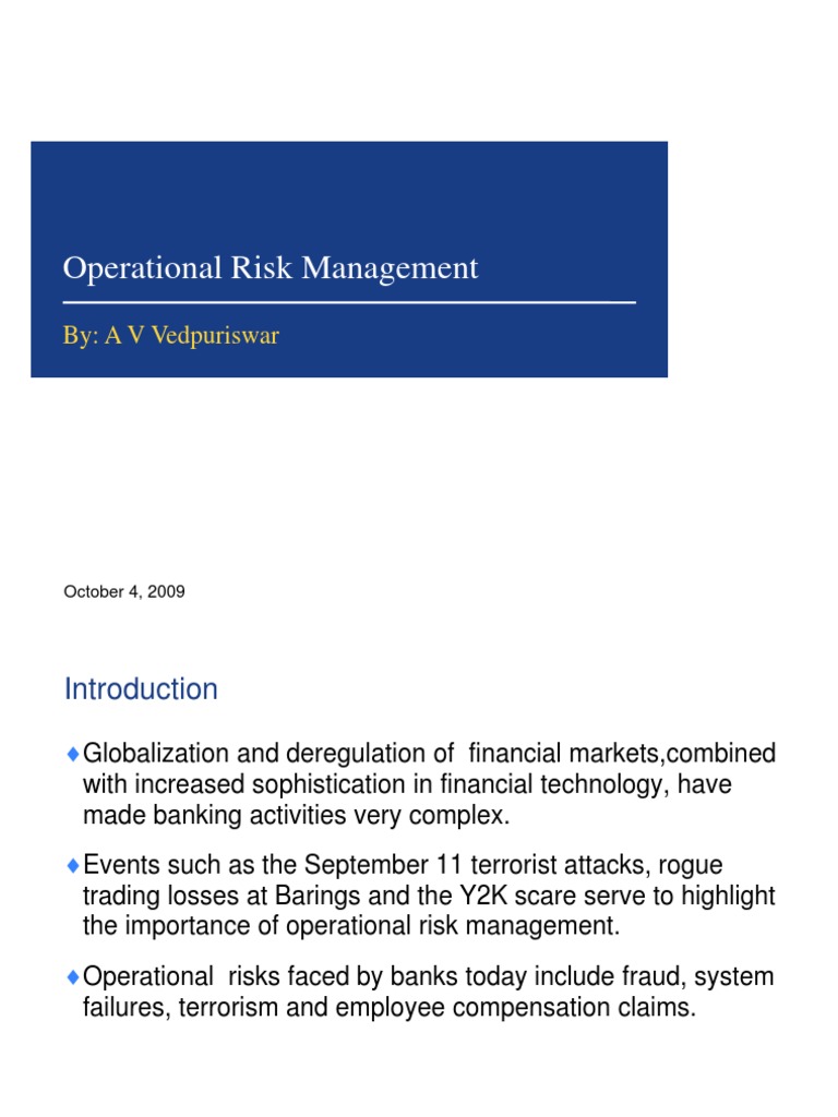 Operational Risk Management | PDF | Operational Risk | Risk