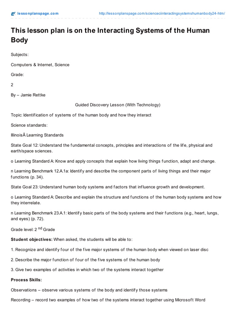 Lessonplanspage Com-This Lesson Plan Is On The Interacting Systems of ...