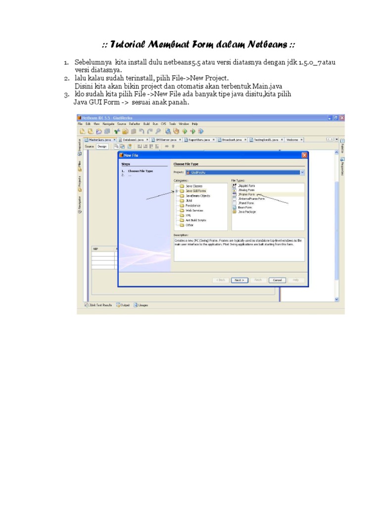 Tutorial Membuat Form Dalam Netbeans | PDF