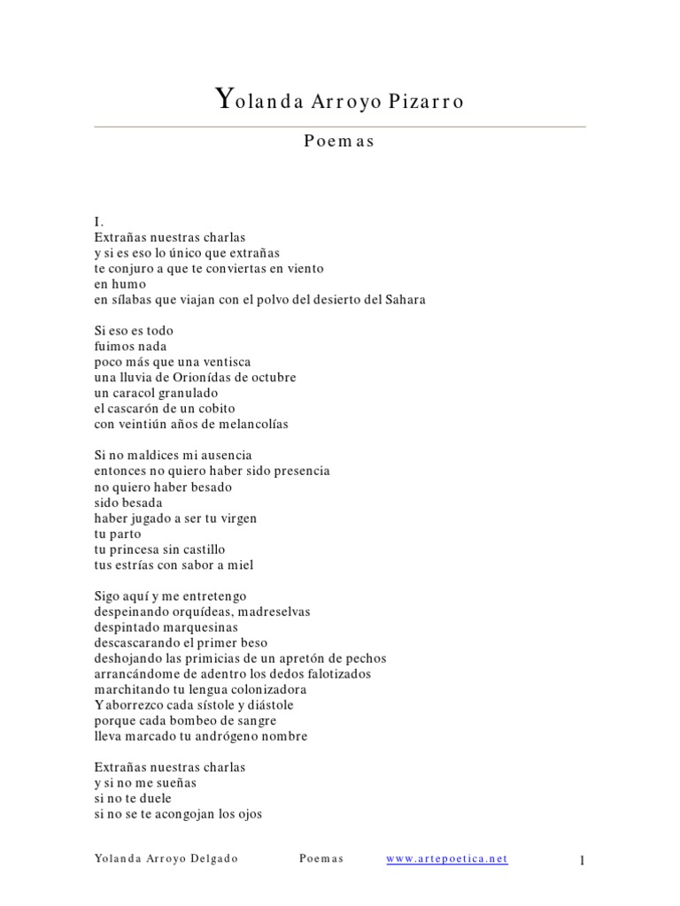 Poemas de Yolanda Arroyo Pizarro | PDF | Naturaleza