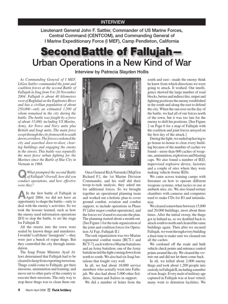 3M Second Battle of Fallujah-Urban Operation in A New Kind of War | PDF ...