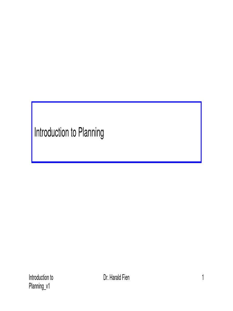 Introduction To Planning - v1 PDF | PDF