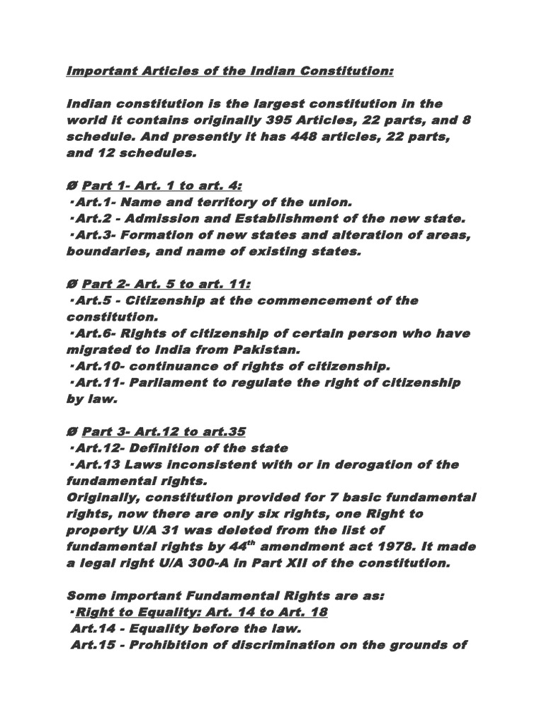 Indian Constitution Essentials | PDF | Constitutional Amendment ...