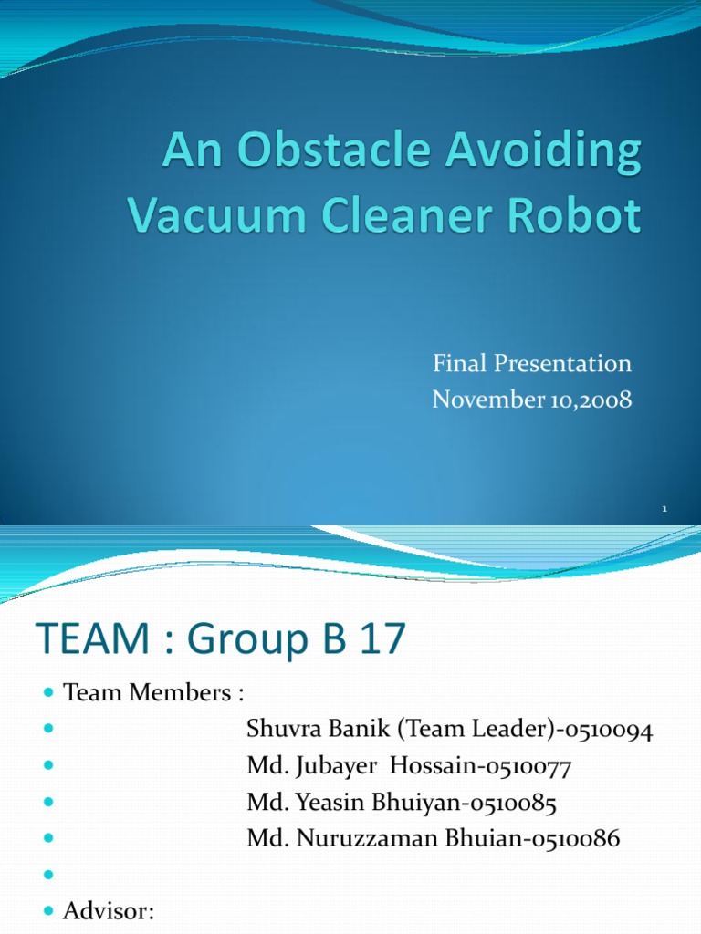 An Obstacle Avoiding Vacuum Cleaner Robot (MAE 4733 Term Final Project ...