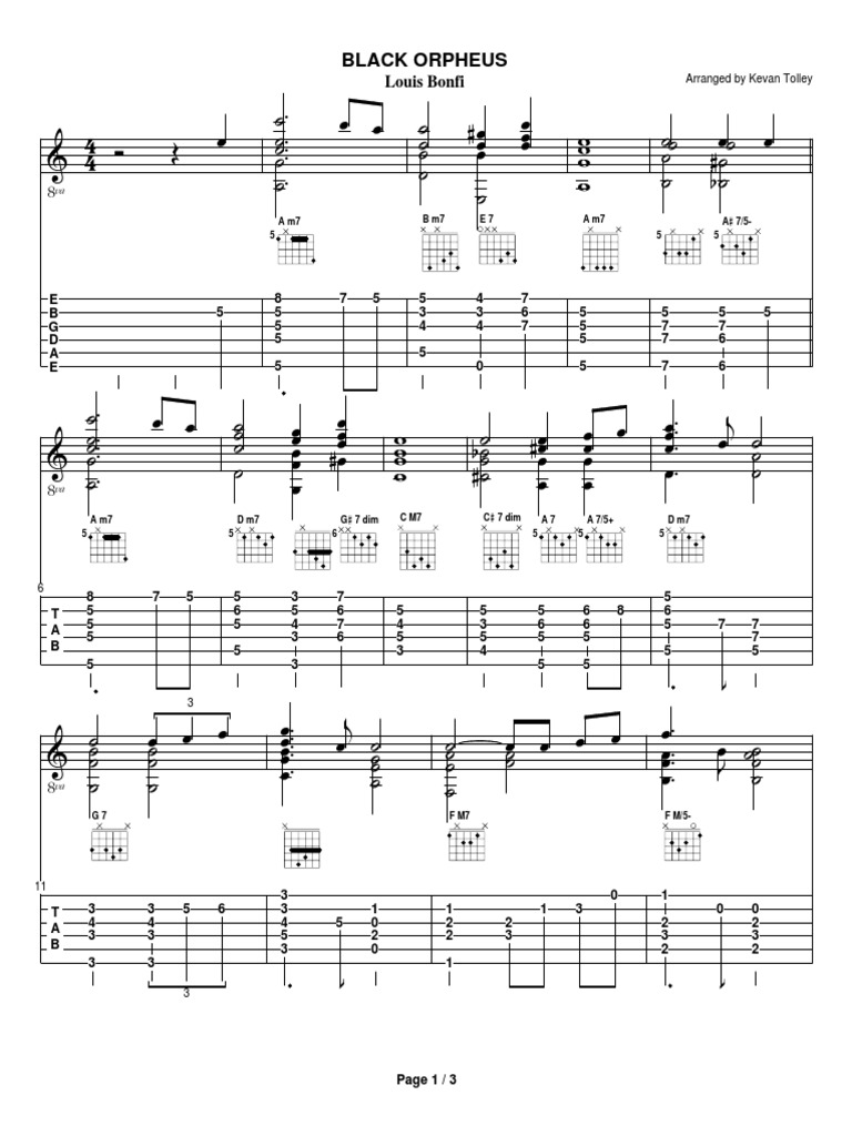 Black Orpheus guitar arr