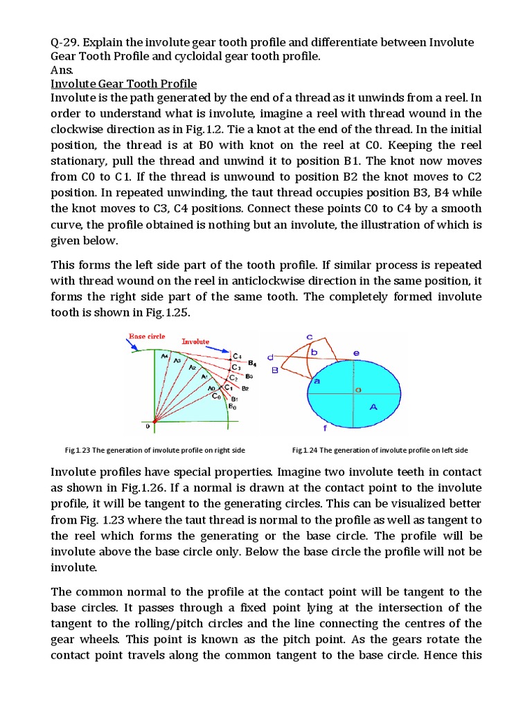 Involute Gear Tooth Profile vs Cycloidal Gear Tooth Profile | PDF ...