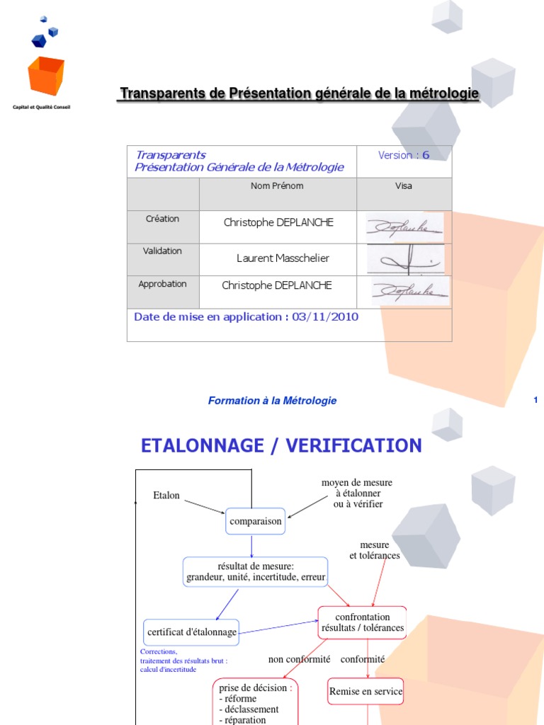 Formation en Métrologie et Étalonnage | PDF | Métrologie | Calibrage