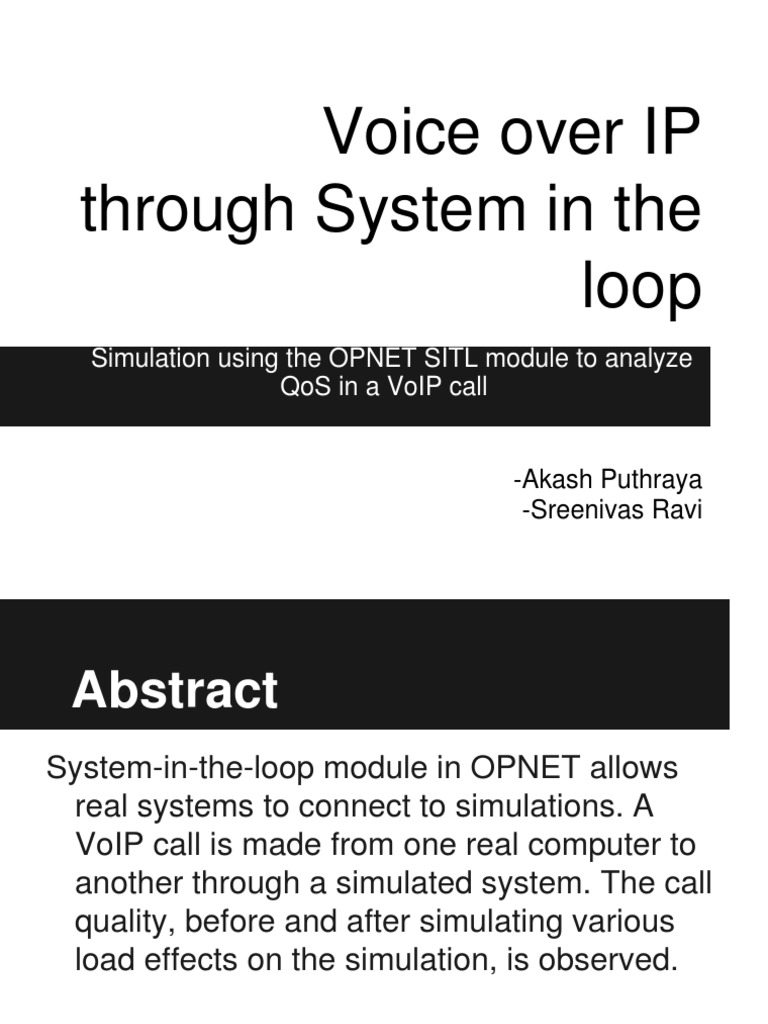 VoIP Through OPNET's System-In-The-Loop | PDF | Voice Over Ip | Gateway ...