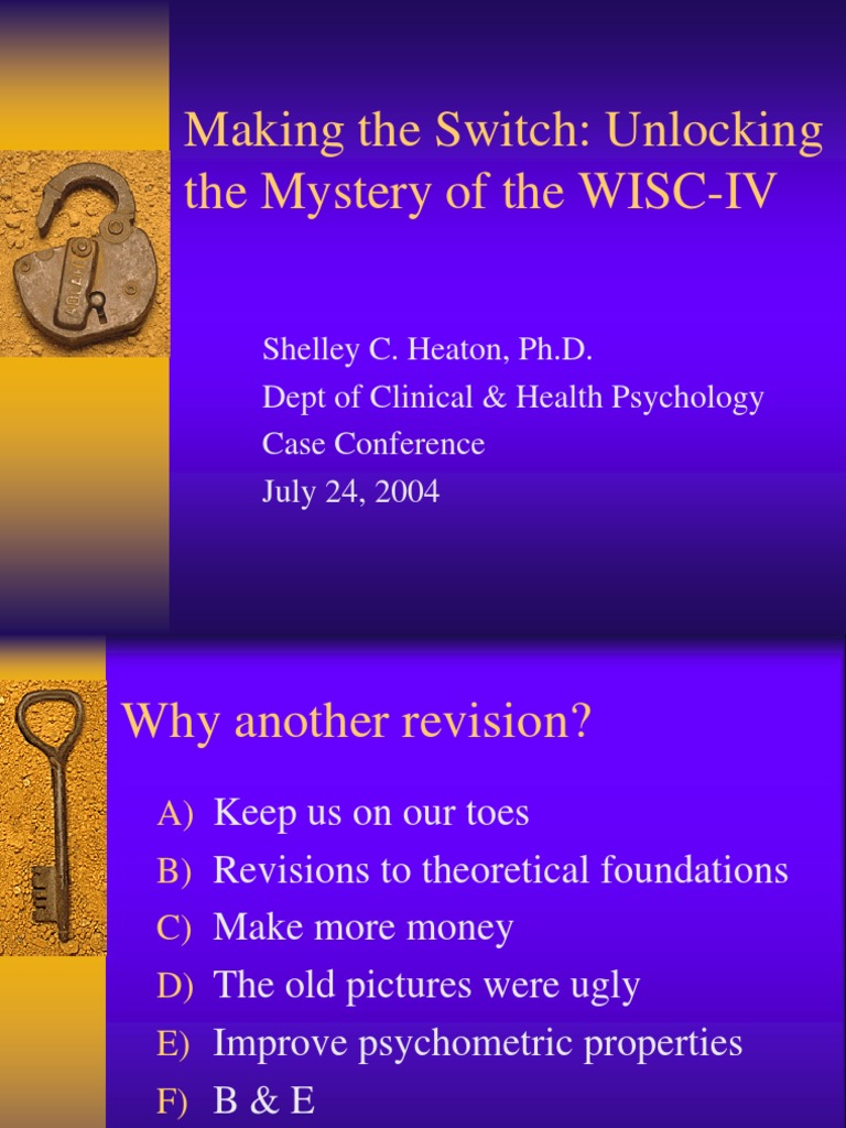 Understanding the WISC-IV Test | PDF | Wechsler Adult Intelligence ...